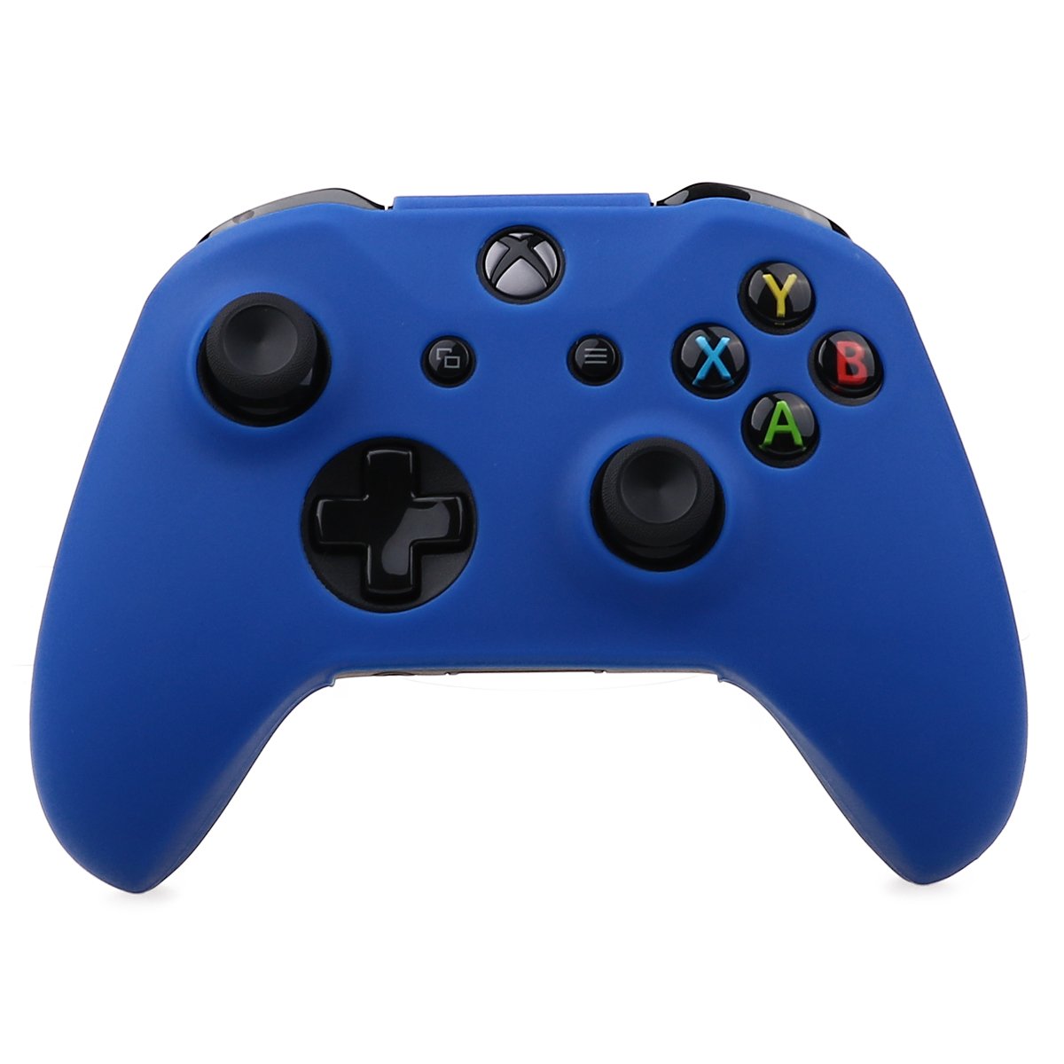 YoRHa Silicone Cover Skin Case for Microsoft Xbox One S Controller x 1(Blue) with Pro Thumb Grips 8 Pieces