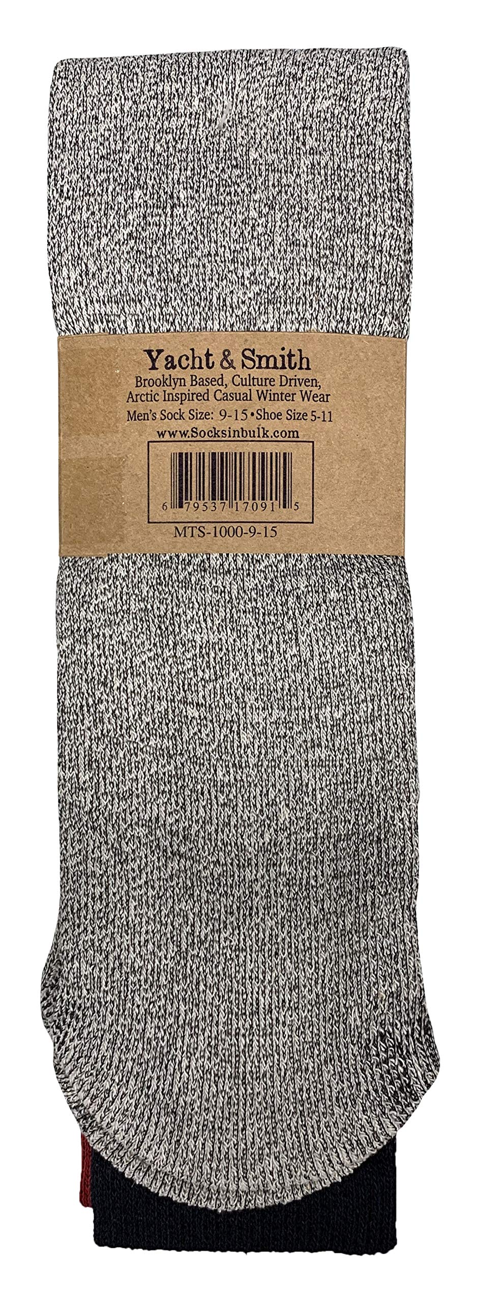 Yacht & Smith 120 Pair Bulk Pack Of Mens Winter Thermal Camping Boot Socks, Cotton Tube or Crew Sock