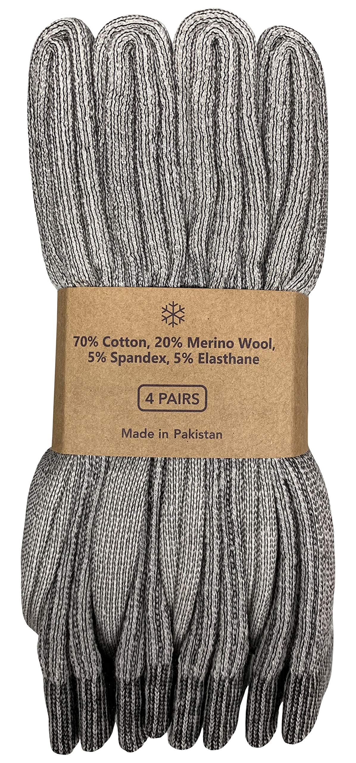 Yacht & Smith 4 Pairs Merino Wool Socks for Men & Women, Thermal, Warm Sock Hiking Winter, Bulk Pack