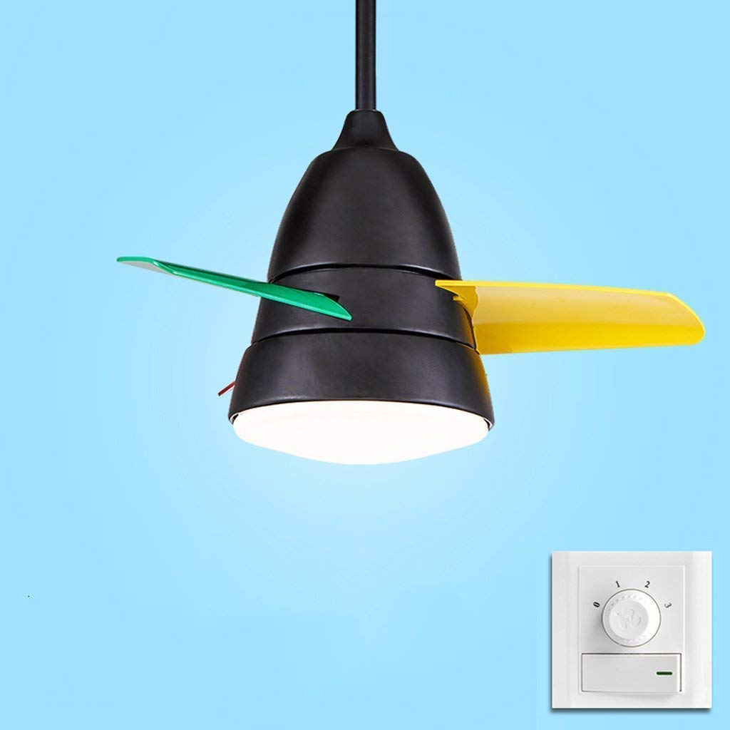 YWGYZ Fan Light Green Ceiling Fan Remote Control Led Invisible Restaurant is Mechanism Minimalist Chandelier Lounge Drawing Room Home Silent Ceiling Fan, Quality Double Switch (Wall/Remote Control) P