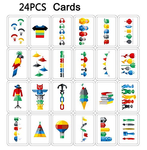 Vinciph Quick Cups Games for Kids Intellectual Flying Stack Cups,Stacking Cups Games Parent-Child Interactive Game with 24 Picture Cards, 30 Cups
