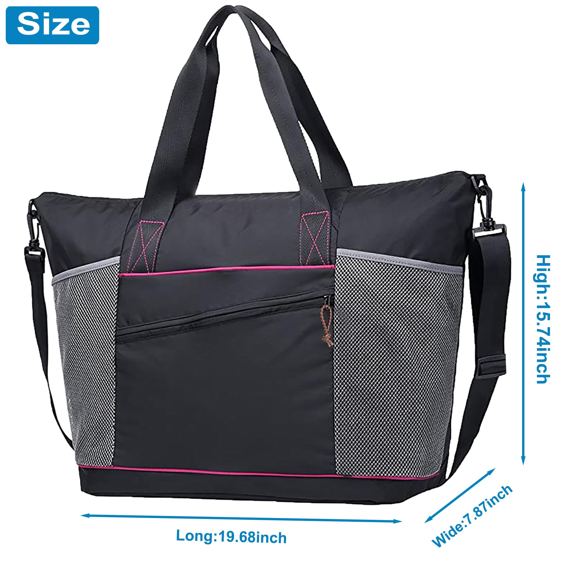 Women Gym Bag, Tote Bag for Sports Large Capacity, Shoulder Weekender Overnight Bag Storage Personal Stuff