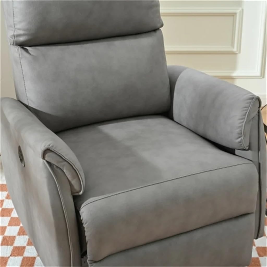 YASEZ Gray Electric Power Recliner Chair,Upholstered Foam Lounge Single Sofa,Reclining Chair W/USB Charging