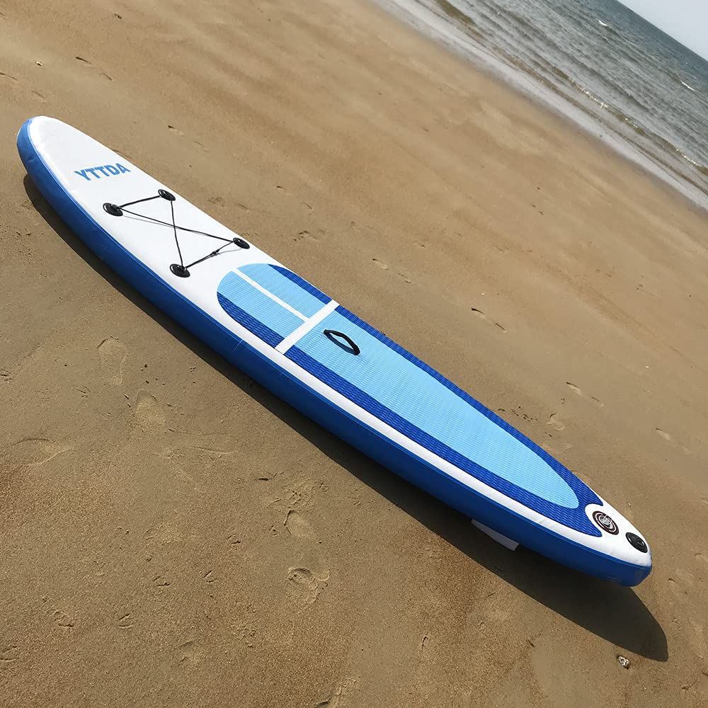 YTTDA Inflatable Stand Up Paddle Board,Stand Up Paddle Board with Carry Bag & Paddleboard Accessories Including SUP Paddle, Board Leash, Fin and Air Pump, Surfboard for Youth & Adult (Blue, 118)