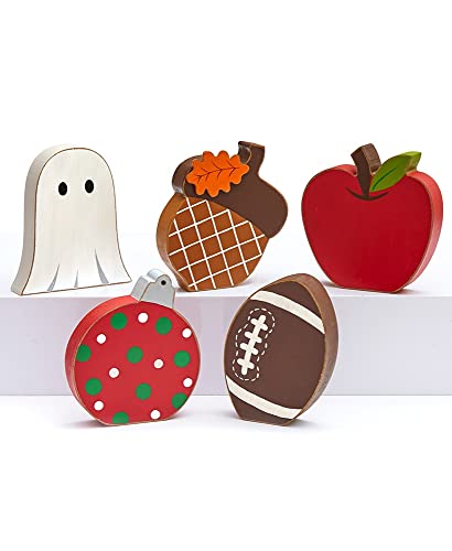 Winter and Fall Seasons Interchangeable Home Decoration Icons Set - 5 Pieces