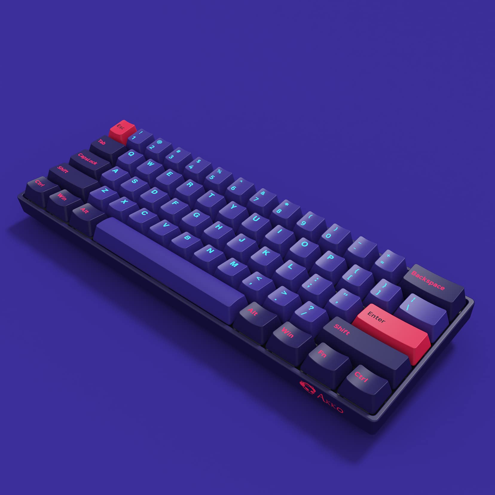 YUNZII AKKO NEON 3061 61 Keys Bluetooth 5.0 Wireless/Wired Mechanical Keyboard with RGB, NKRO, PBT Keycap,Programmable (Gateron Orange Switch)