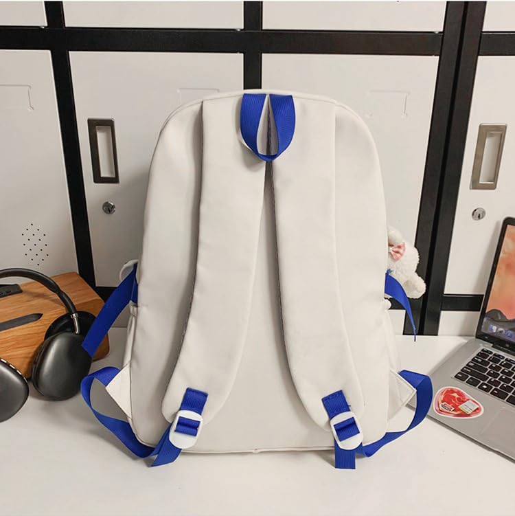 VLTBL 3PCS Kawaii Rabbit Schoolbag Fashion Aesthetic Shoulder Bag Large Capacity College Style Backpack for Boys And Girls