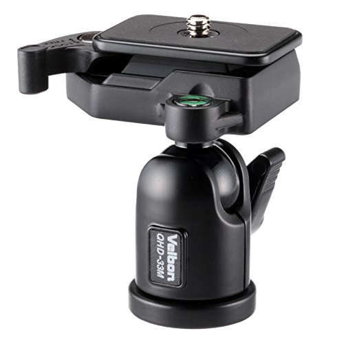 Velbon QHD-33M 471871 Free Head Head, Small, Bottom Diameter: 1.3 inches (33 mm), Aluminum, Black