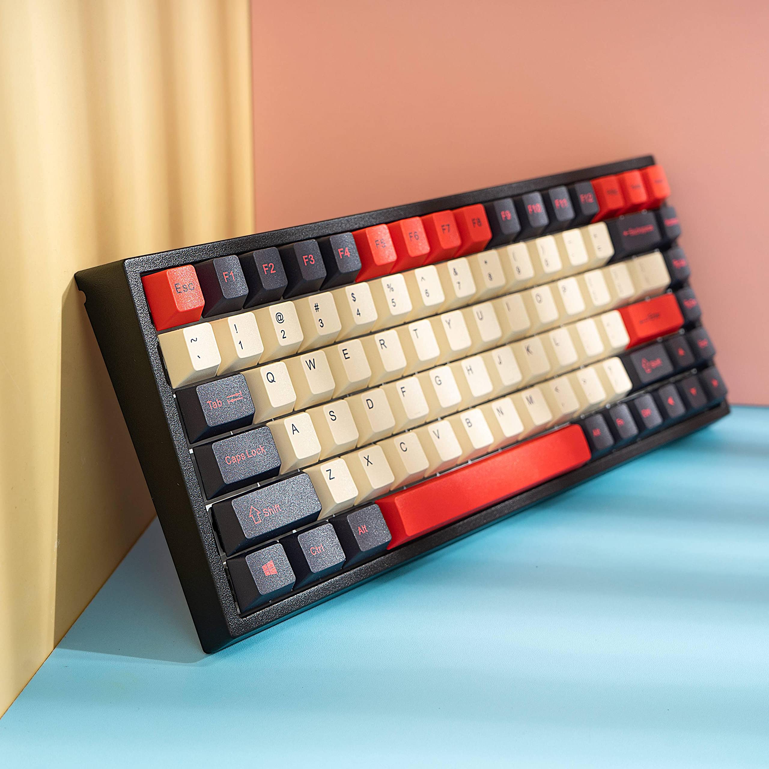 YUNZII KC84 SP 84 Keys Hot Swappable Mechanical Keyboard with PBT Dye-subbed Keycaps, RGB,NKRO Programmable Keyboard (Gateron Black Switch, Carving Front SP Black)