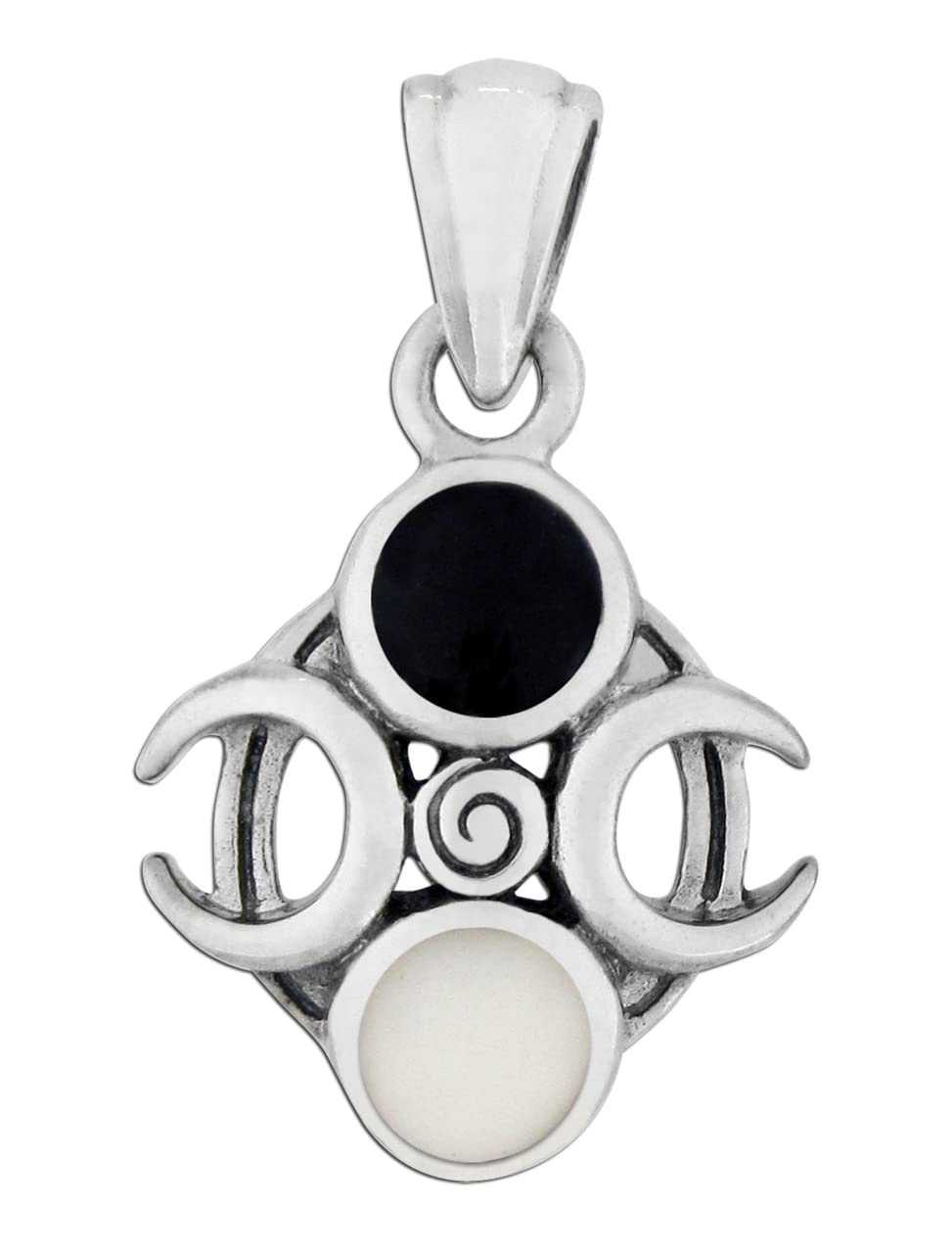 Sterling Silver Phases Of The Moon Goddess Pendant - Lunar Magic Symbol