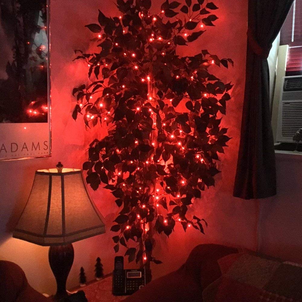 YKB 6 Pack Red LED Fairy Starry String Lights with 20 Mini LEDs on 3.3FT/1M Copper Wire, Fairy Lights Powered by 2xCR2032(Incl) Batteries, for Wedding Table Holiday Halloween Christmas Decorations