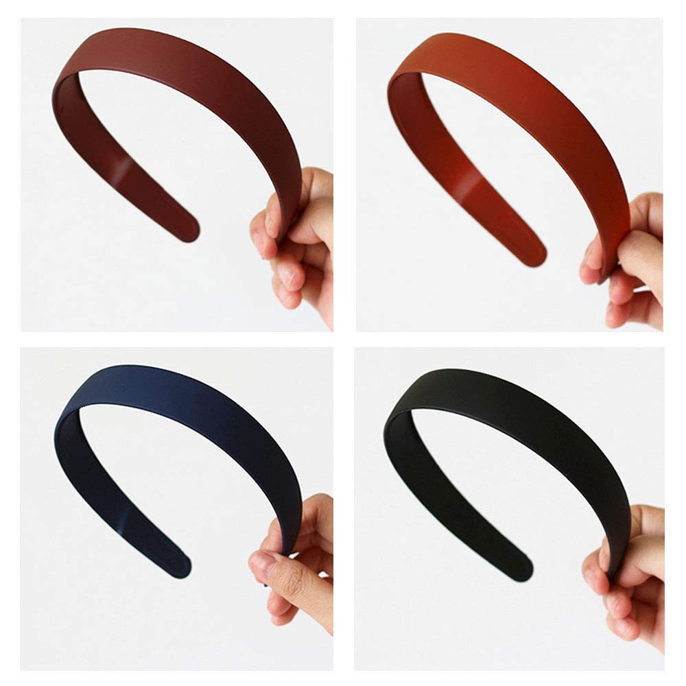 Yazon 25mm Plastic Headbands For Women Girls Simple Hard Headbands with Teeth Plain Winter Headbands For Kids Teens 12pcs