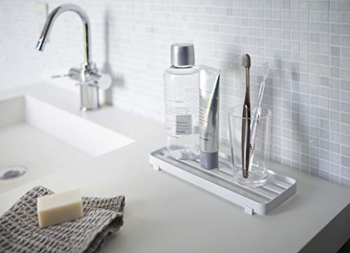Yamazaki Home Tower bathroom trays, One Size, White