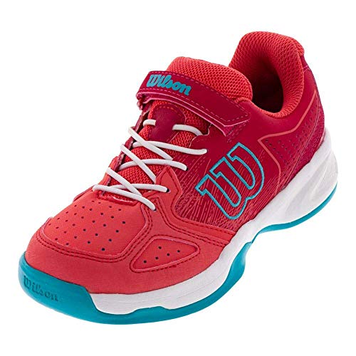 Wilson KAOS Junior Tennis shoes, Paradise Pink/White/Peacock Blue, 13