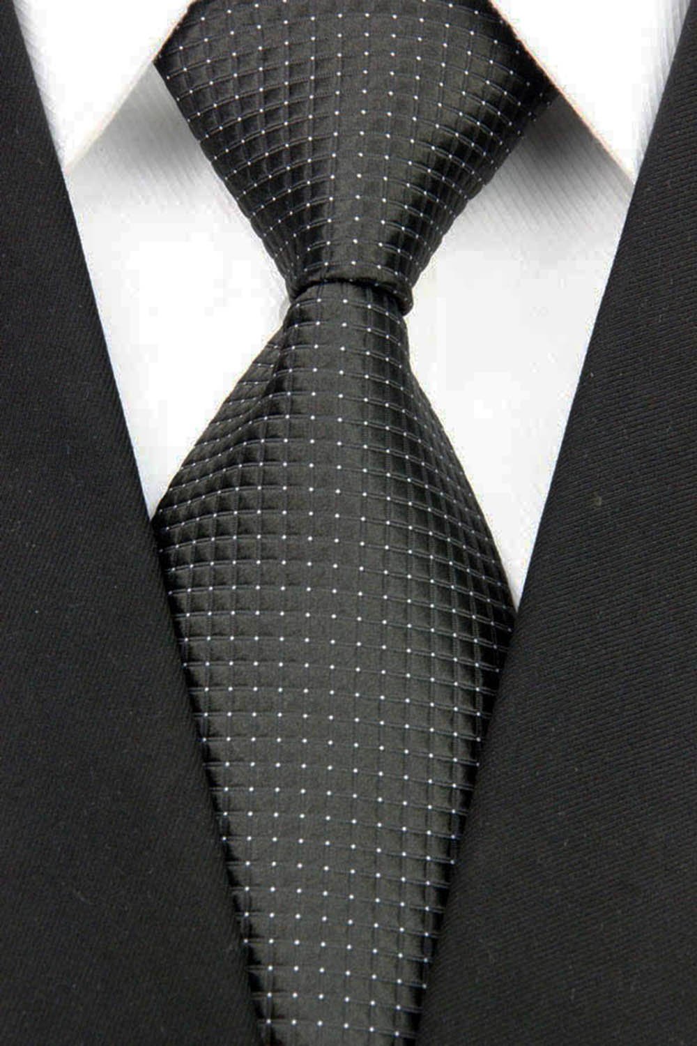 Wehug Lot 9 PCS Classic Men's tie 100% Silk Tie Woven Jacquard Neckties Solid Ties for men style001