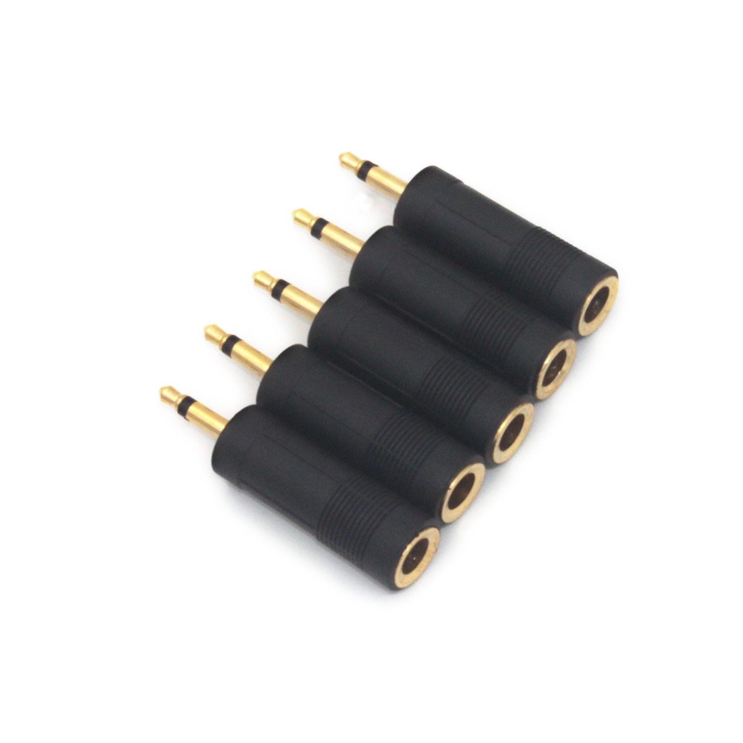 ZRAMO® TH41 Professional Converter Adapter 3.5mm 1/8 Male to 6.35mm 1/4 Female Mono Audio Mic Plug Adapter Jack, Microphone Accessory-5 Piece