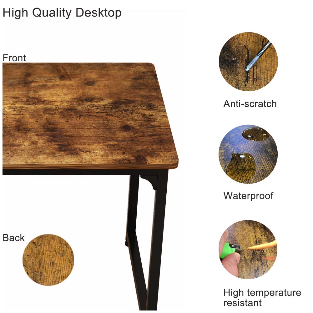 WUGO Computer Desk 31.5" Home Office Writing Table for Small Spaces,Modern Simple PC Desk for Work Study Gaming,Workstation,Brown