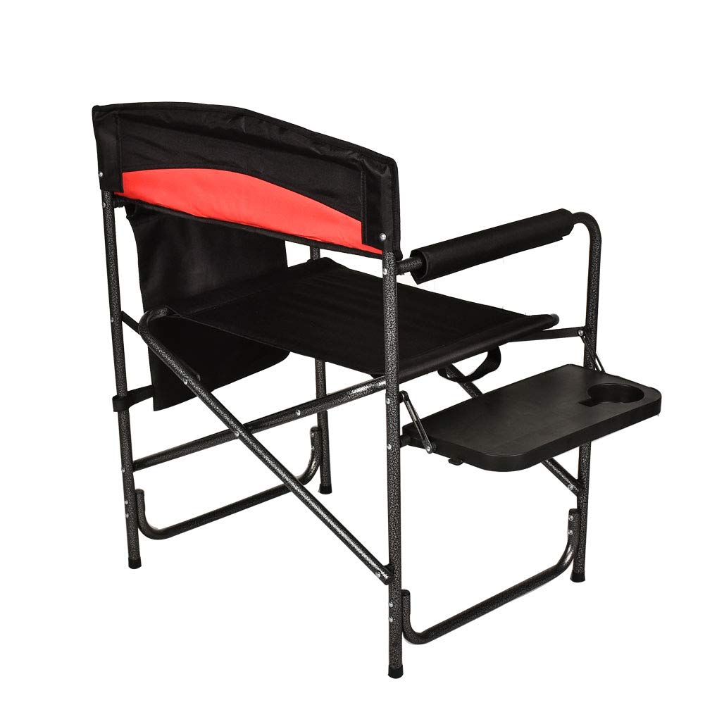 VUYUYU 2PCS Heavy Duty Folding Camp Chairs - Portable Lawn Chair with Side Table, Director Chairs with Storage Pocket, Camping Chairs for Heavy People