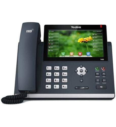 Yealink SIP-T48S Business Phone System: Starter Pack with Voicemail, Auto Attendant, Cell & Remote Phone Extensions, Call Recording & Free TWAComm.com Phone Service for 1 Year (6 Phone Bundle)