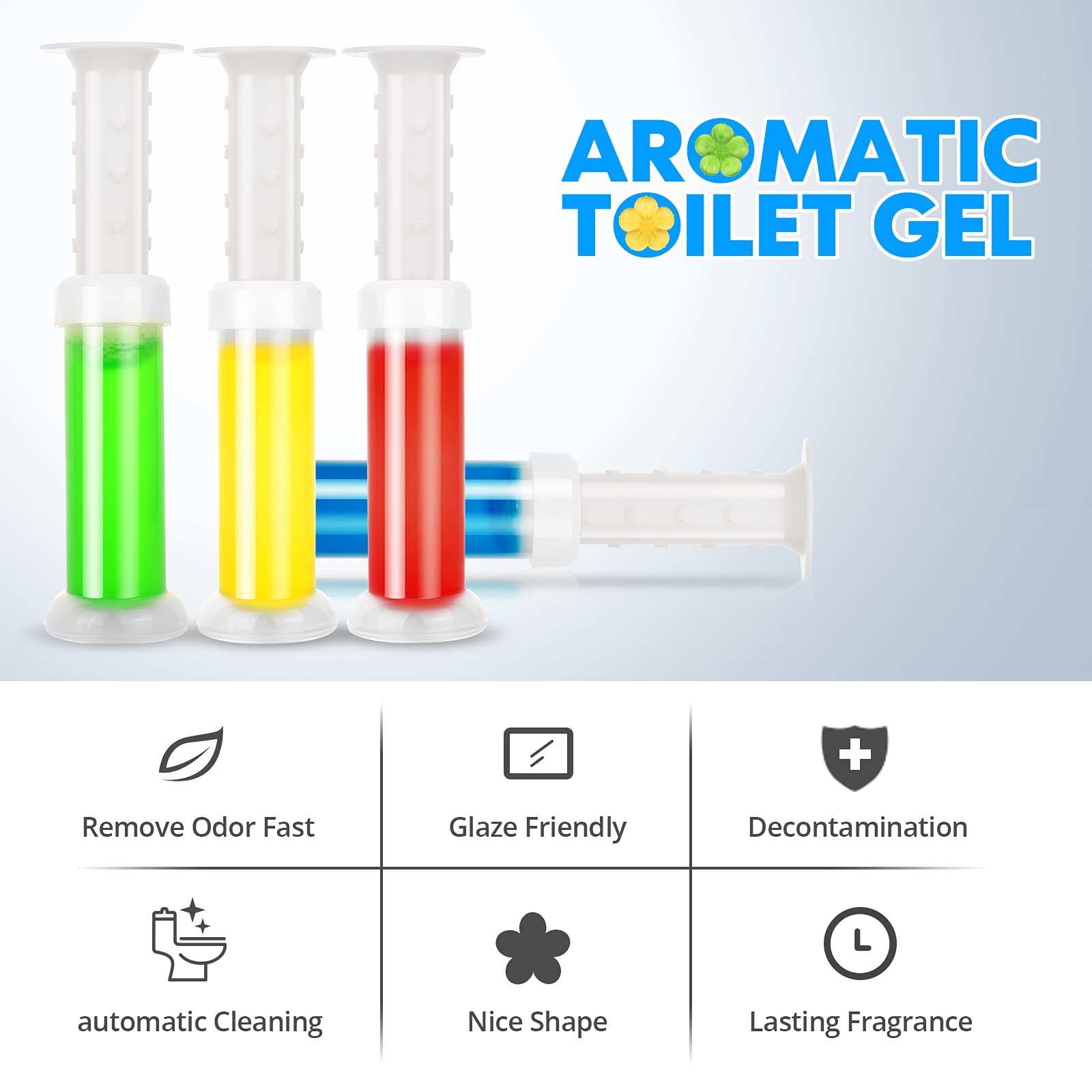 Toilet Gel Stamp, 4Pcs/36 Count Flower Fragrance Bathroom Deodorizer Bowl Cleaner Toilet Jerry