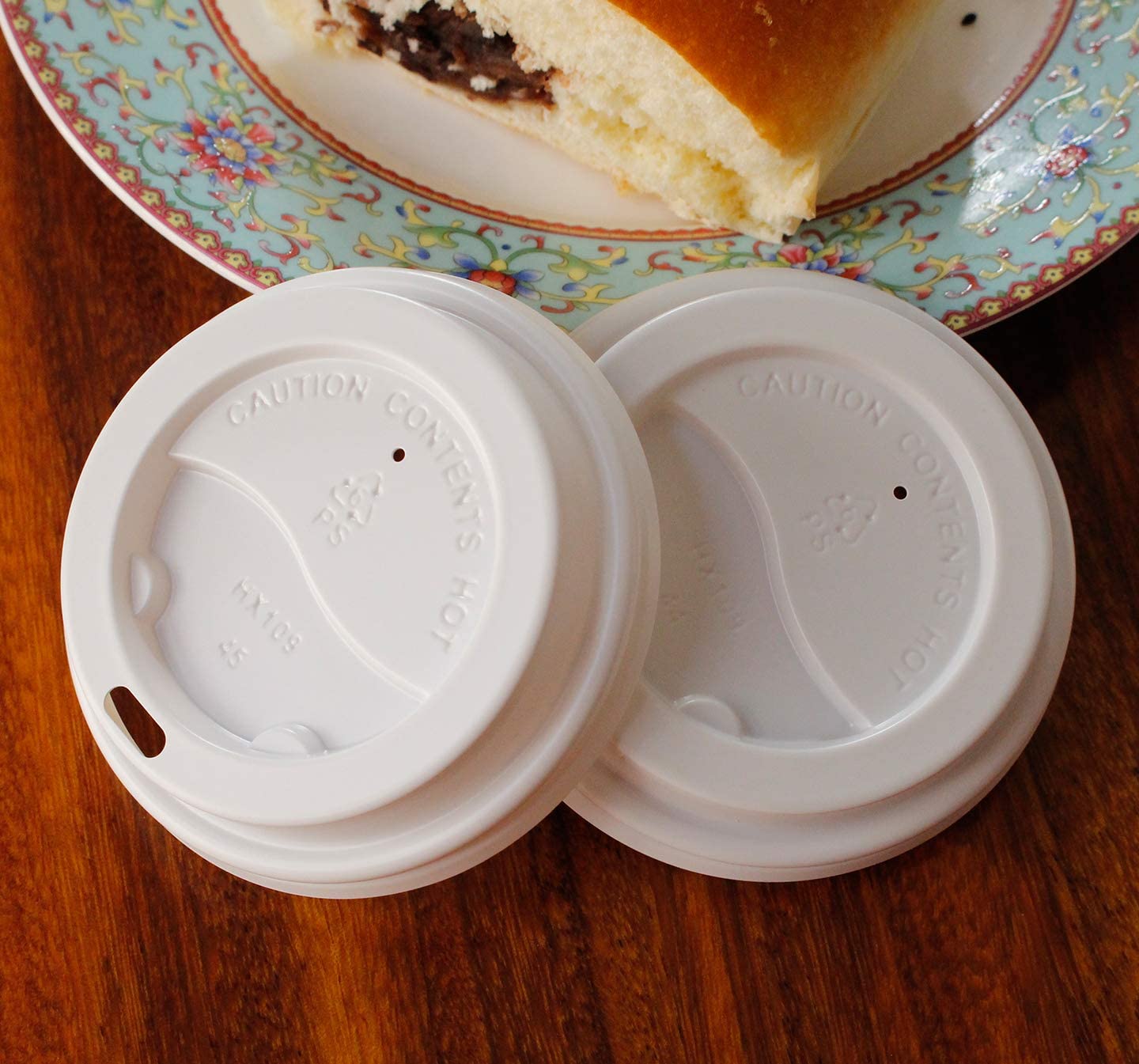 Yes!Fresh PS Polystyrene Flat Lid for 8 oz Paper Hot Cup, Diameter 80mm. (100 Count,White Lid)