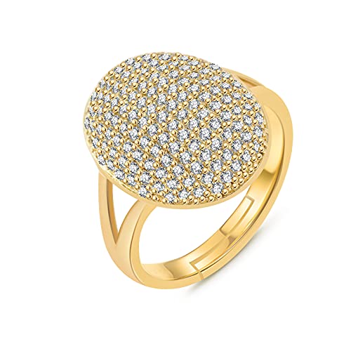 Winssigma Gold Cubic Zirconia Ring for Women, Bella Ring Fushia Heart Diamond Ring Lip Ring Paper Clip Ring for Women