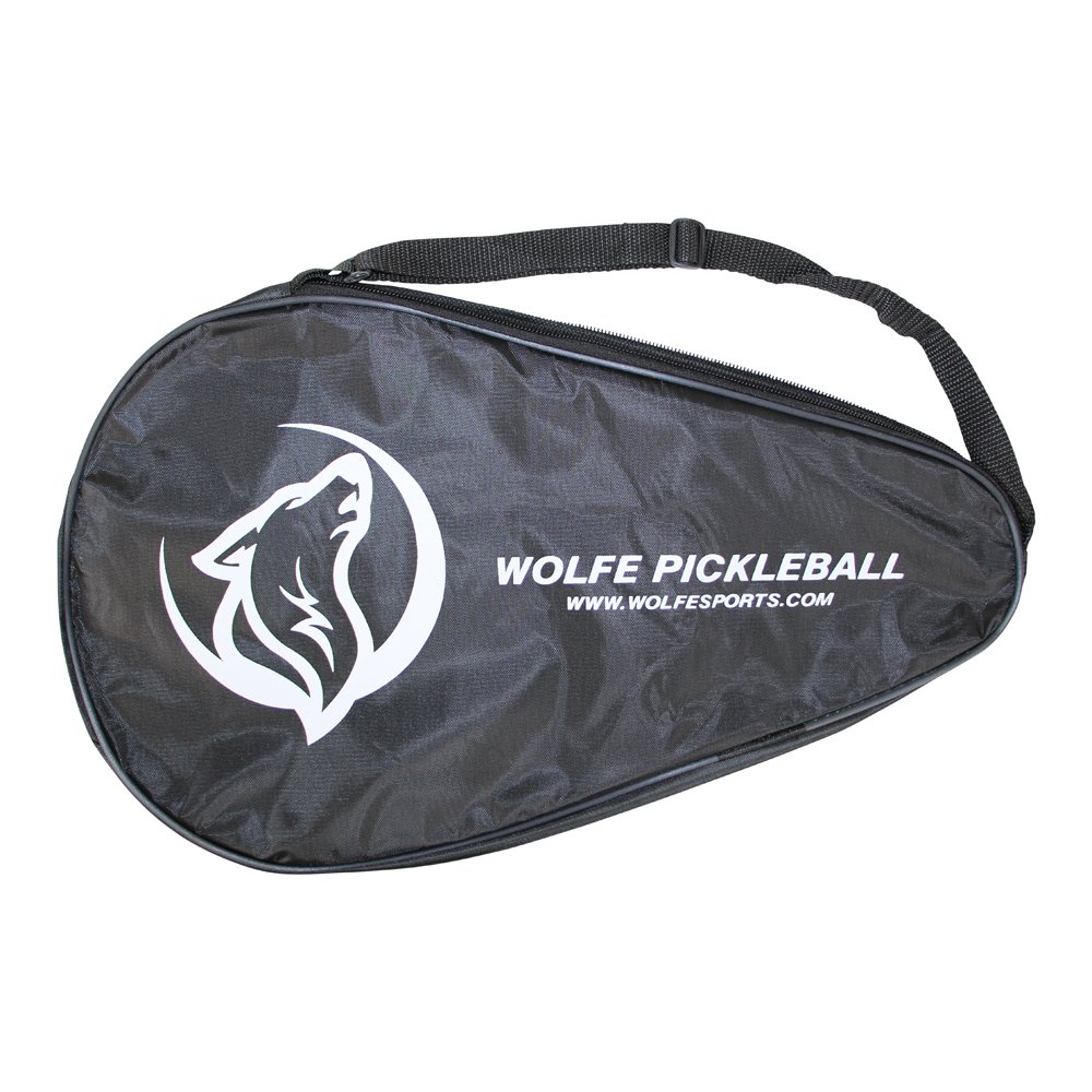 Wolfe Professional Pickleball Paddle Case - Waterproof Durable Ping Pong Racket Cover, Table Tennis Single Zipper Pocket bag, (Black & White)