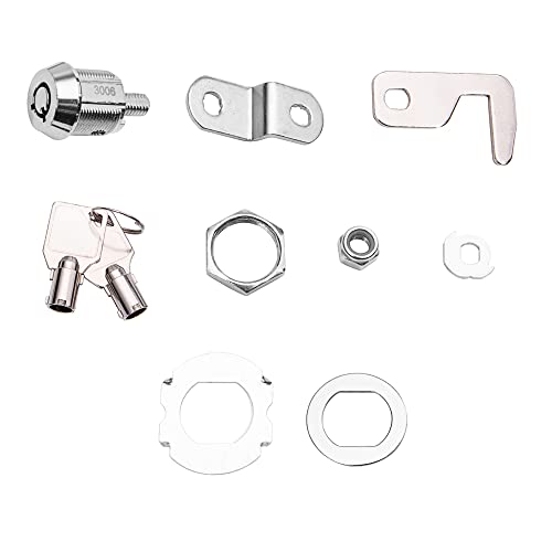 WOOCH Toolbox Lock Tubular Cam Replacement Lock Hook Cam Keyed Alike (5/8 Inch, Chrome Finish, 2 Pack)