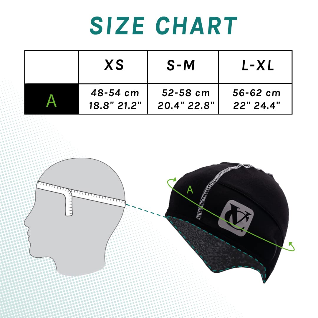VeloChampion Windproof Fleece Lined Thermo-Tech Under Helmet Skull Cap Sports Beanie– Ideal Cycling Liner, Running Hat Black