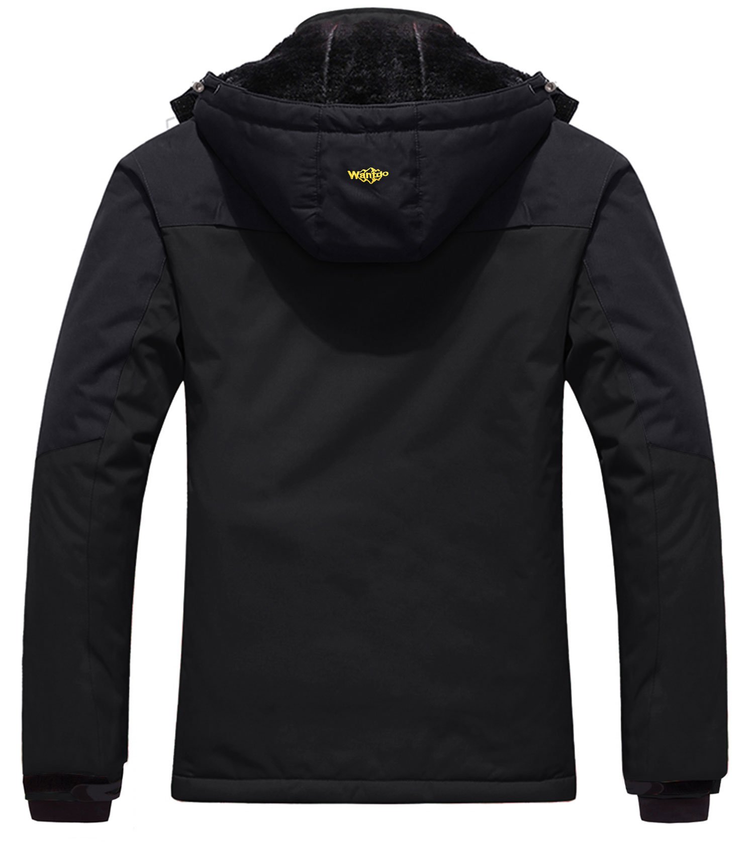 Wantdo Men's Waterproof Mountain Jacket Fleece Windproof Ski Jacket US L Black L