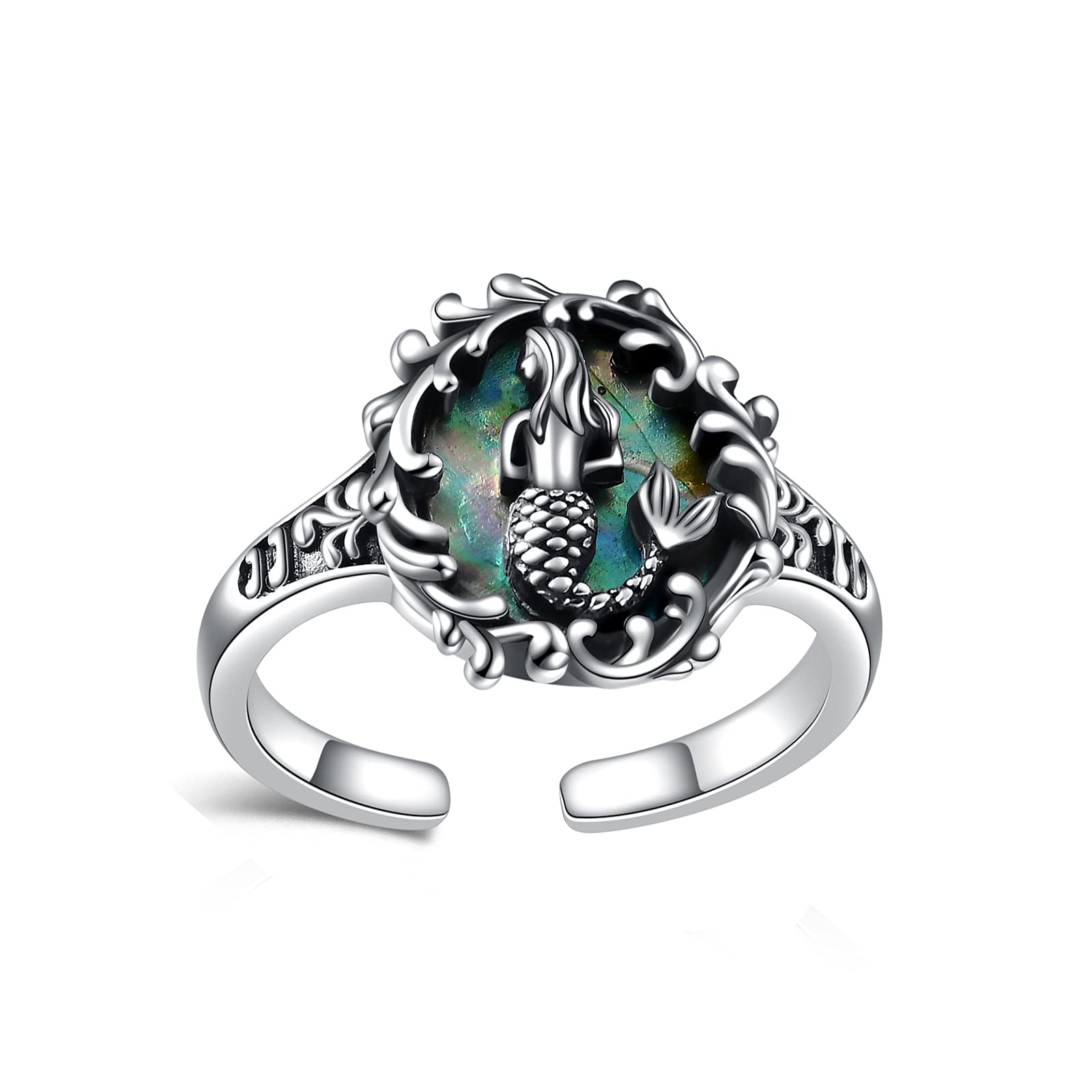 YFN Sterling Silver Simple Mountain Ring Thin Band Adjustable Cute Rings Jewelry Gift for Nature Lovers