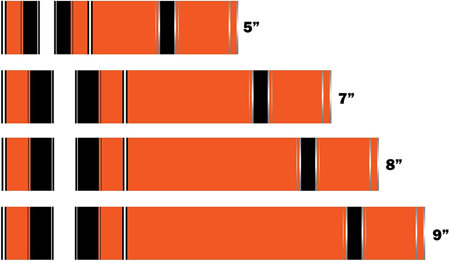 White Water Archery Non-Laminated Orange Traditional 10 Crest Arrow Wraps 15 pk Choose Length Width (9, 1.4)