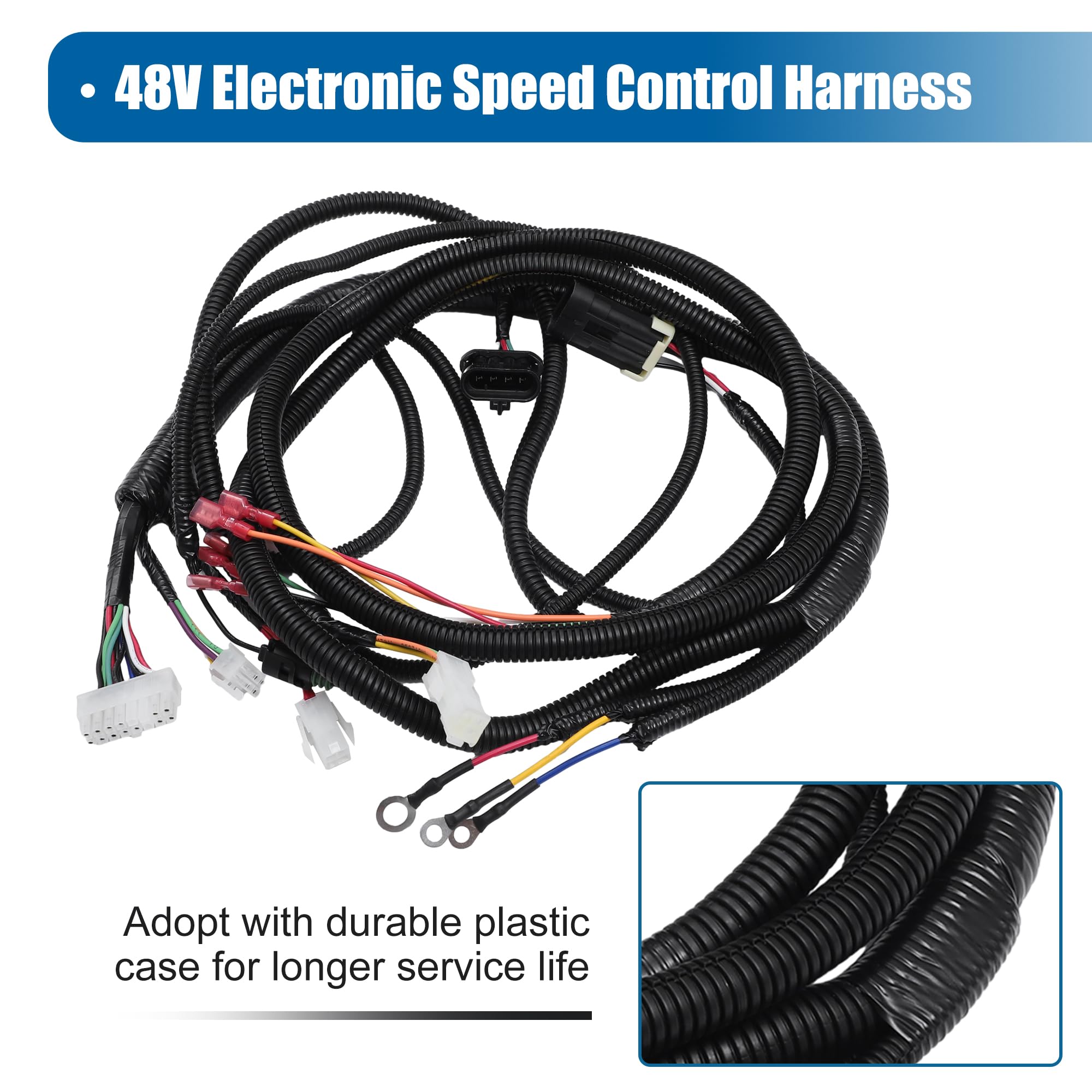uxcell Complete Main Wiring Harness Control Wire for Golf Cart for EZGO TXT48 Freedom TXT 48V 2010-2022 Electronic Speed Control Harness W/Port Connector Replacement