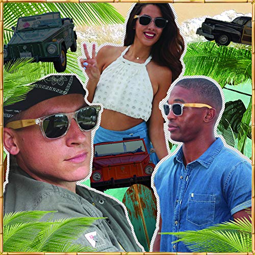Woodies Polarized Walnut Wood Clear Frame Sunglasses for Men and Women | 100% UVA/UVB Ray Protection