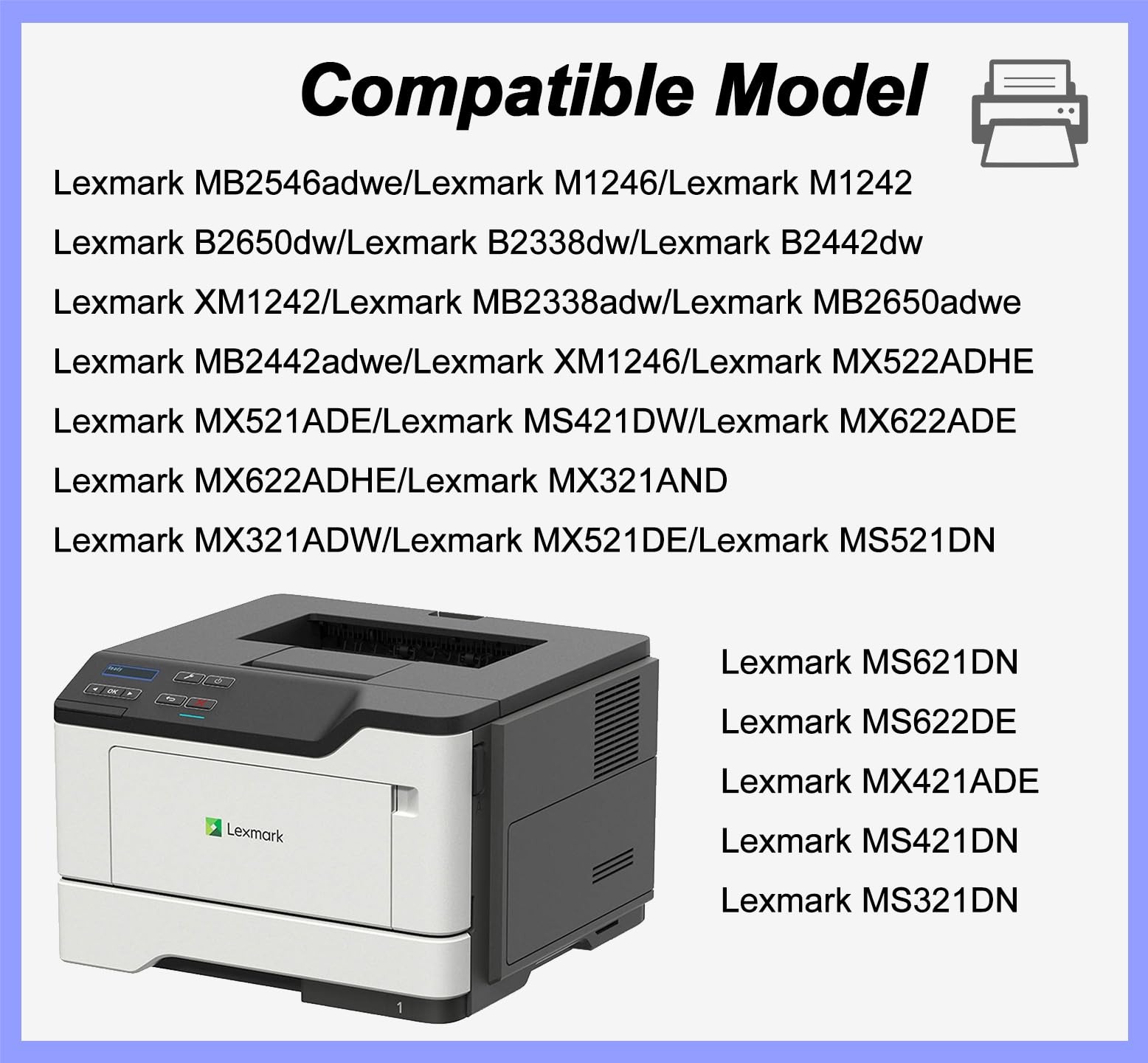 YOUTOP 56F0Z00 Imaging Unit Replacement for Lexmark 56F0Z00 Drum Unit Compatible for Lexmark MS321 MS421 MS521 MS621 MS622 MX321 MX421 MX522 MX622 MB2328 MB2442 XM1242 XM1246 Printer