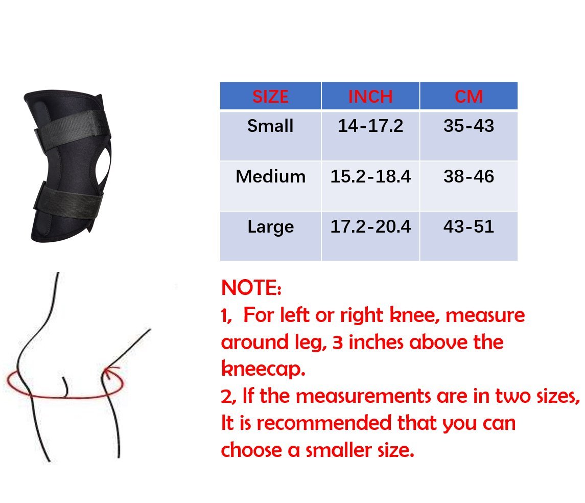 Xinzhilin Hinged Knee Brace Adjustable and Smart Support for Knee, ACL, Patella Tendon & Meniscus Injuries - Athletic Compression Brace for Running & Arthritic Joint Support. (Medium)