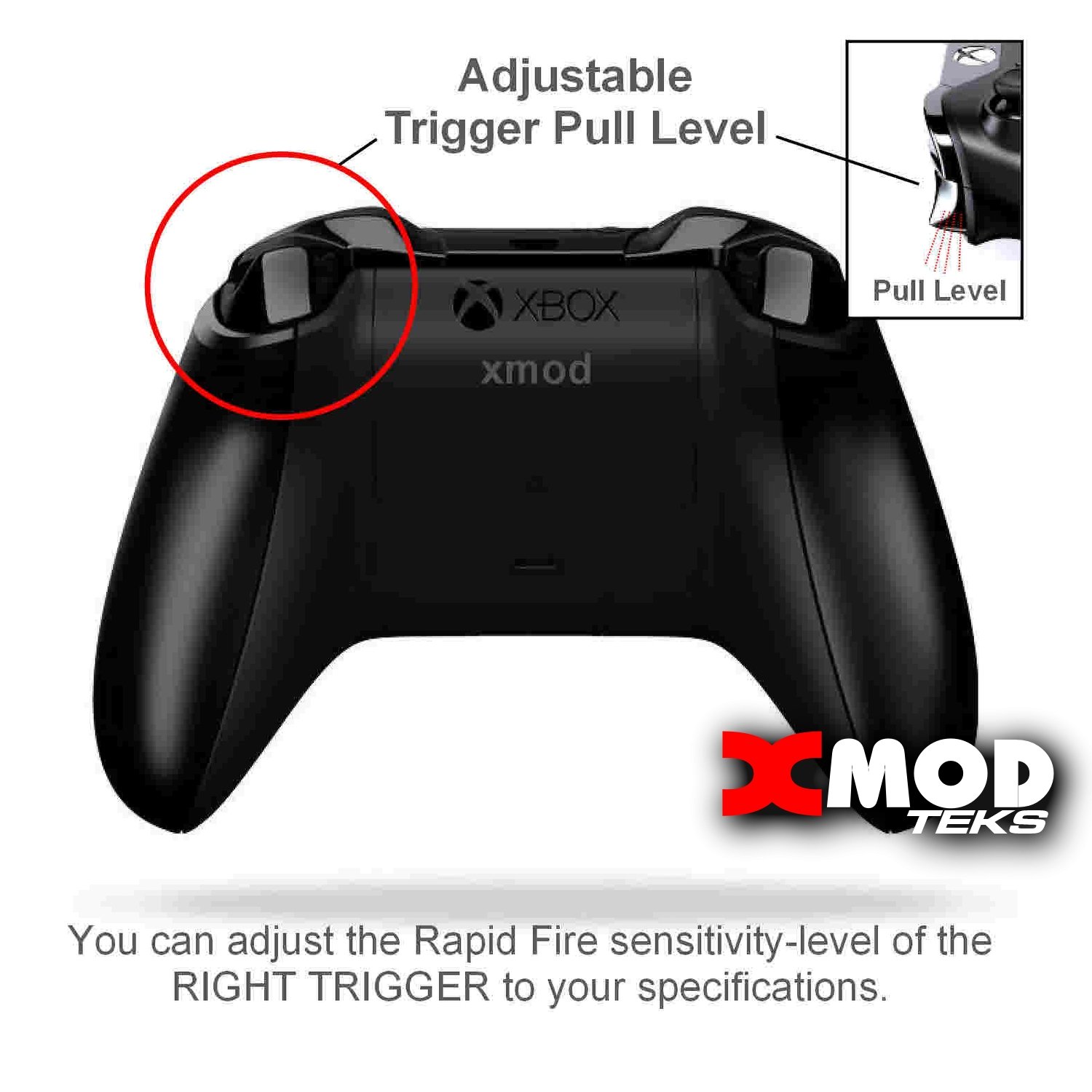 XMOD 100 Modes for Xbox ONE S MODDED Controller, Black Shell, RED LED, Elite PRO Tournament MOD, Call of Duty, 100 Modes