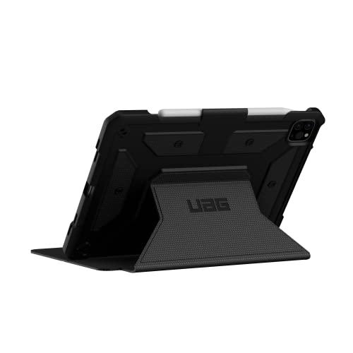 URBAN ARMOR GEAR UAG Designed for iPad Air 10.9 inch Case iPad 5th Generation 2022 Case Black Rugged Tactical Grip Exterior Multi-Angle Viewing Folio Stand w/Pencil Holder Metropolis Protective Cover
