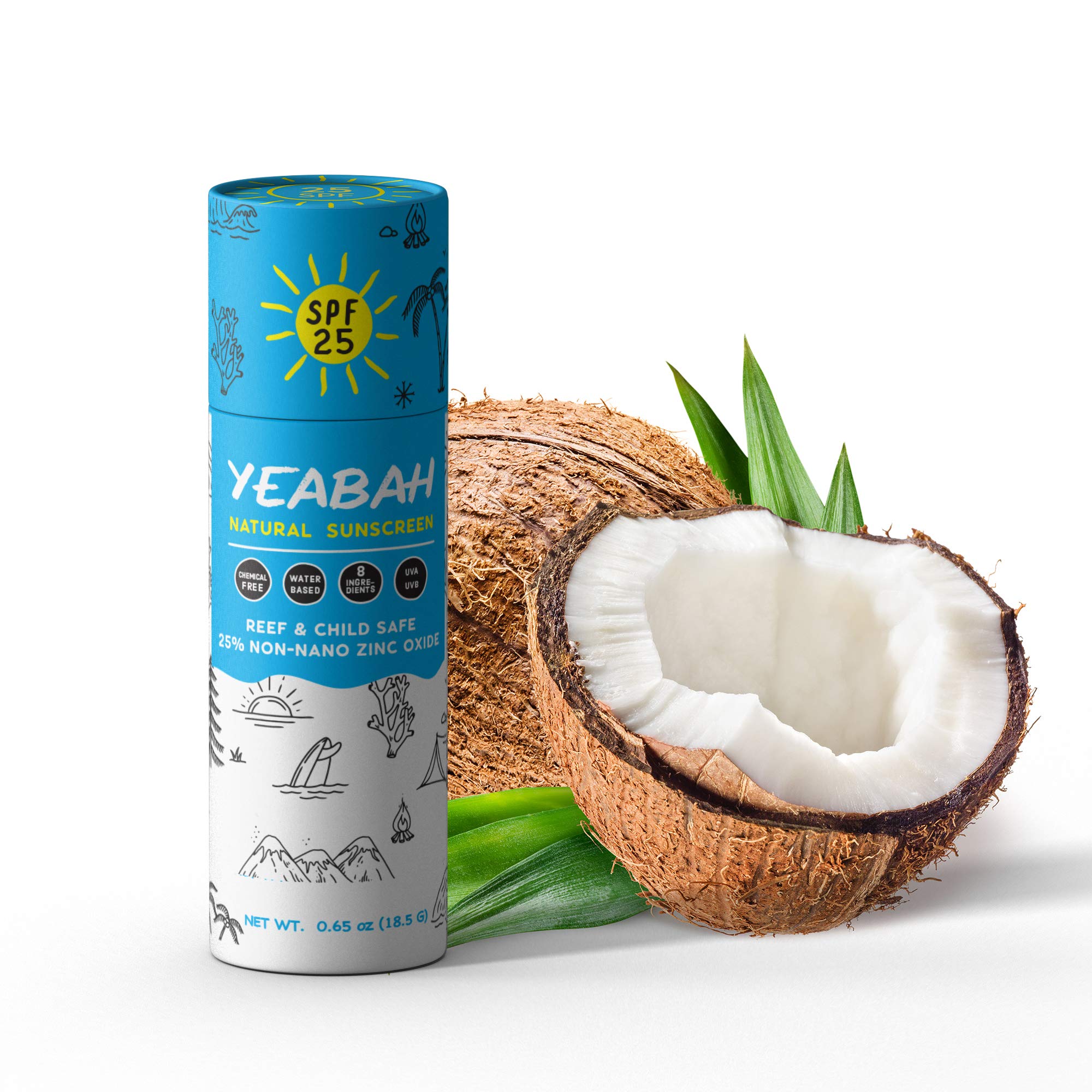 YeaBah - Natural Mineral Sunscreen Lotion - Zinc Oxide Sunscreen - Mineral Sunscreen - Reef Safe Sunscreen - Natural Sunscreen - SPF 32