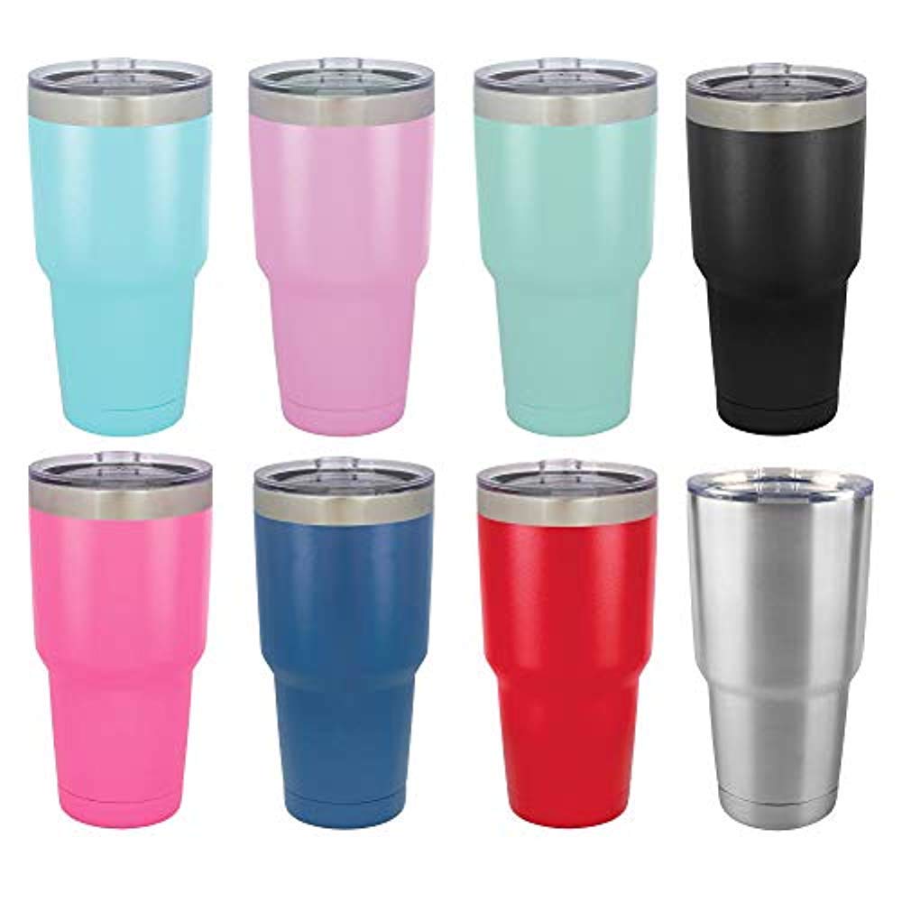 VACAY MODE Light Blue 30 oz Tumbler With Straw and Slide Top Lid | Stainless Steel Travel Mug | Compare To Yeti Rambler