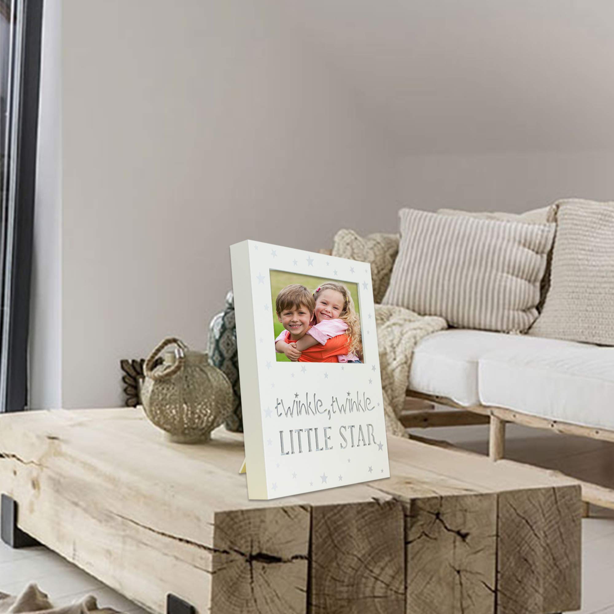 YEASL Twinkle Twinkle Little Star Baby Picture Frame-Light Up Baby Tabletop Photo Keepsake Frame 4"x 6" Baby Holiday Gift (Horizontal 4*6)