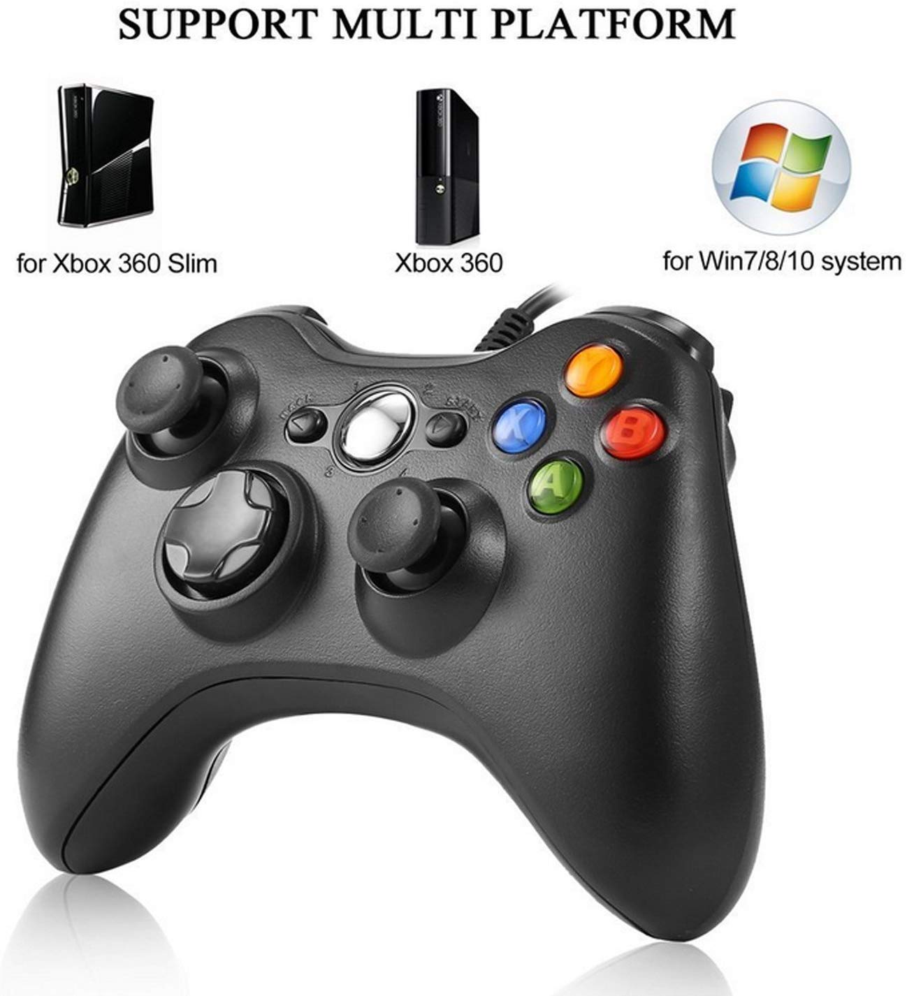 YUDEG Xbox 360 Wired Controller Joystick Wired Controller for Xbox 360 Windows PC