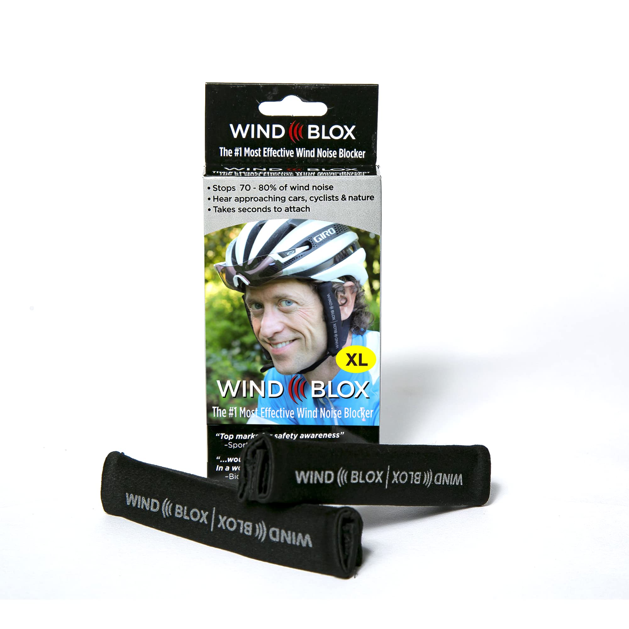 Wind-Blox Pro Noise Block Helmet Attachment Strap, Noise Reduction Bicycle Helmet Accessory, Wind Blocker Biking and Cycling Gear, Helmet Add-On with Adjustable Straps
