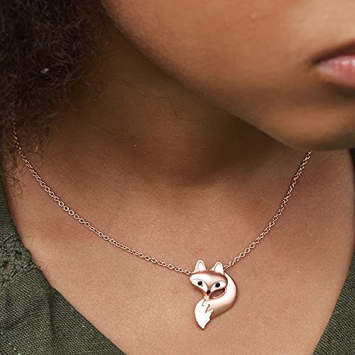World End Imports Cute Little Fox Head and Tail on 18'' Link Chain Necklace with 3'' Extension by World End Imports