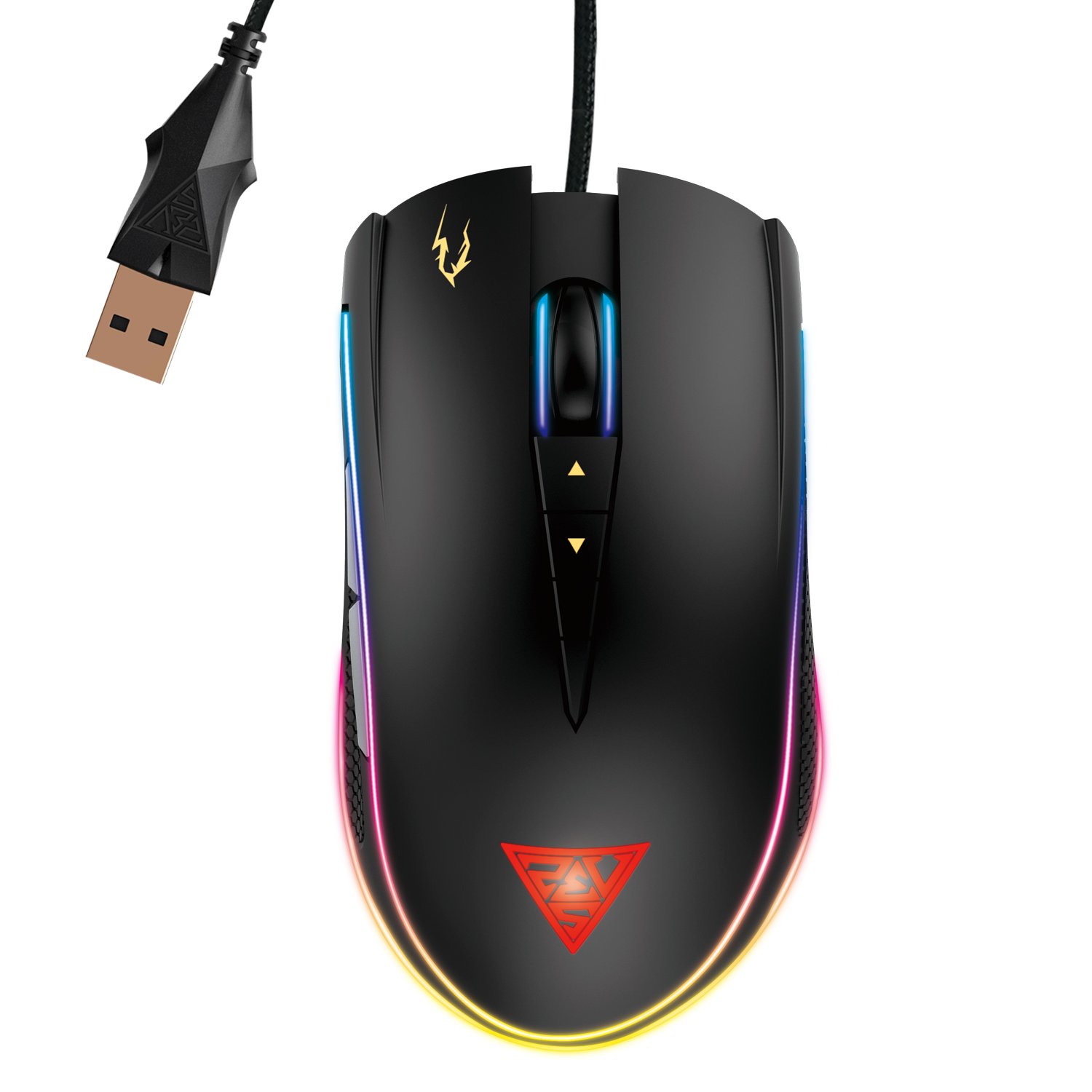 ZEUS GAMDIAS Optical Gaming Mouse with RGB Streaming Light, Hera Software Supported, 8 Programmable Keys, Adjustable 16000 DPI (Zeus P2)