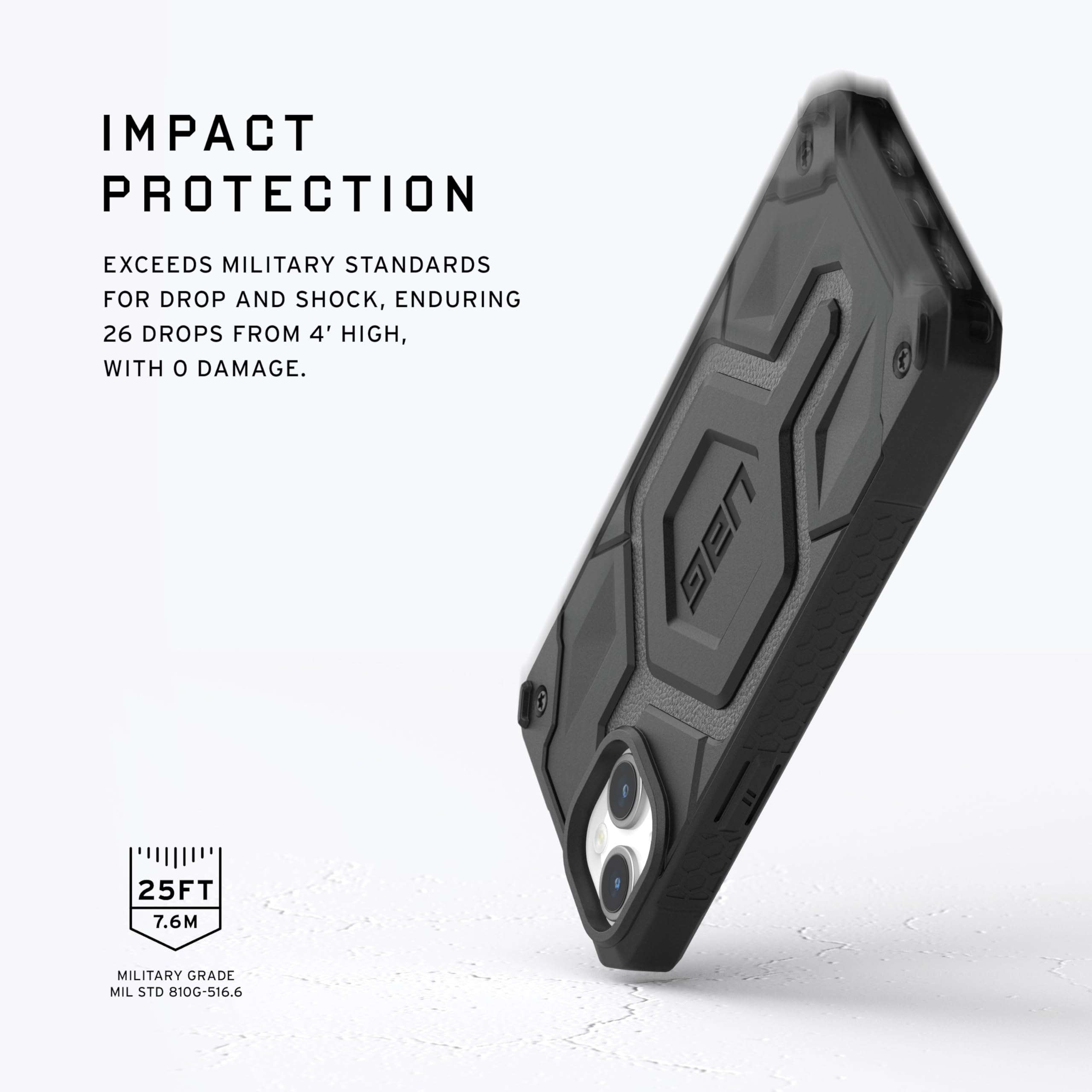 URBAN ARMOR GEAR UAG Case Compatible with iPhone 15 Plus Case 6.7" Monarch Pro Kevlar Black Built-in Magnet Compatible with MagSafe Charging Premium Rugged Military Grade Dropproof Protective Cover