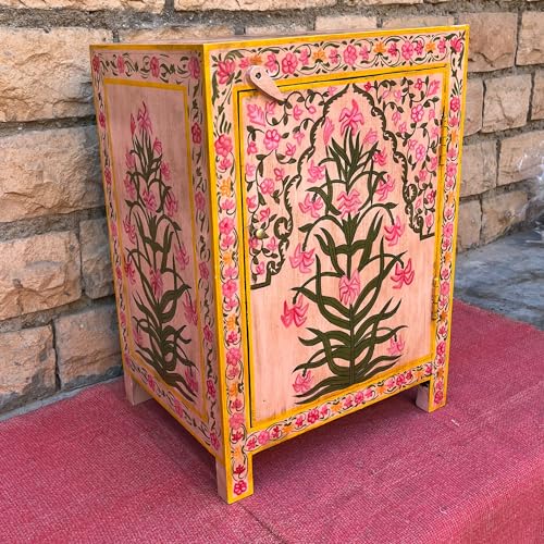 Wooden Beautiful Painted Nightstand Table, Handicraft Bedside Table/Lamp Table/Side Table/Storage Table