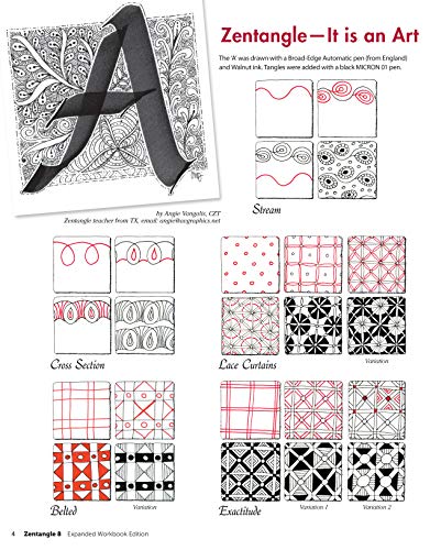 Zentangle 8, Expanded Workbook Edition: Monograms, Alphabets, and 40 All-New Tangles (Design Originals) How to Embellish Letters, Monograms, Cards, Stationery, Gifts, and More with Beautiful Designs