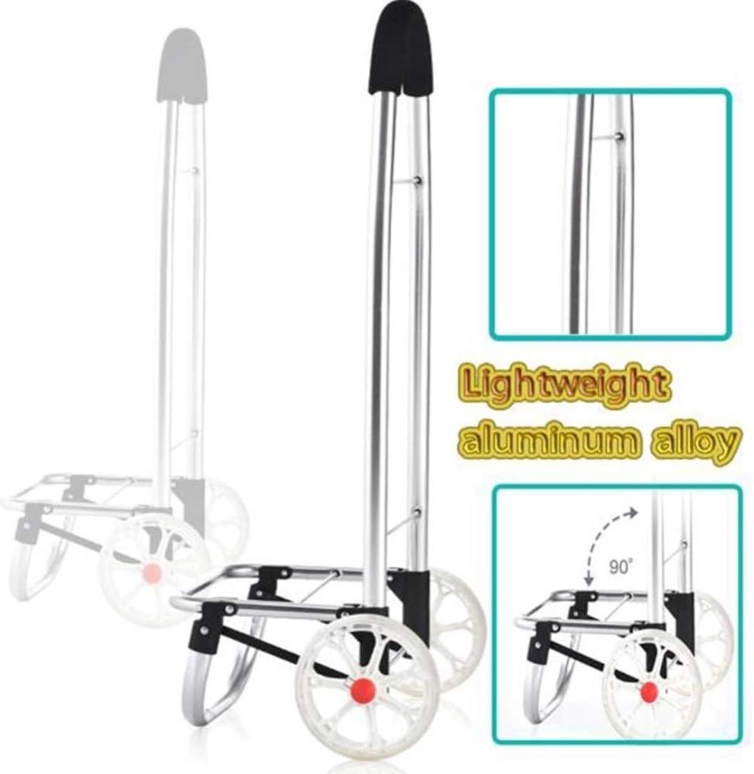 XDMINGY Folding Shopping Cart, Portable Folding Hand Truck Detachable Waterproof Backpack Large Capacity Lightweight Aluminum Alloy Grocery Utility Carts, 94*32cm