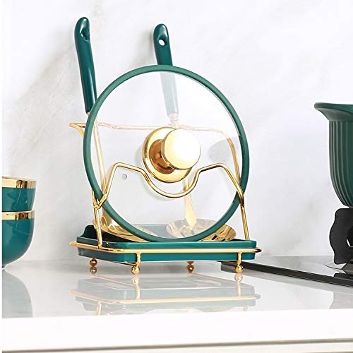 WUDILU Kitchen Stainless Steel Pot Lid Shelf Kitchen Organizer Pan Cover Lid Rack Stand Sponge Spoon Holder Dish Rack